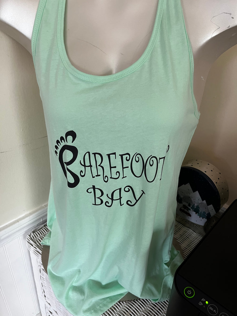 Sleeveless Racer Back Tee in size Barefoot Bay Barefoot – Heartsdesign